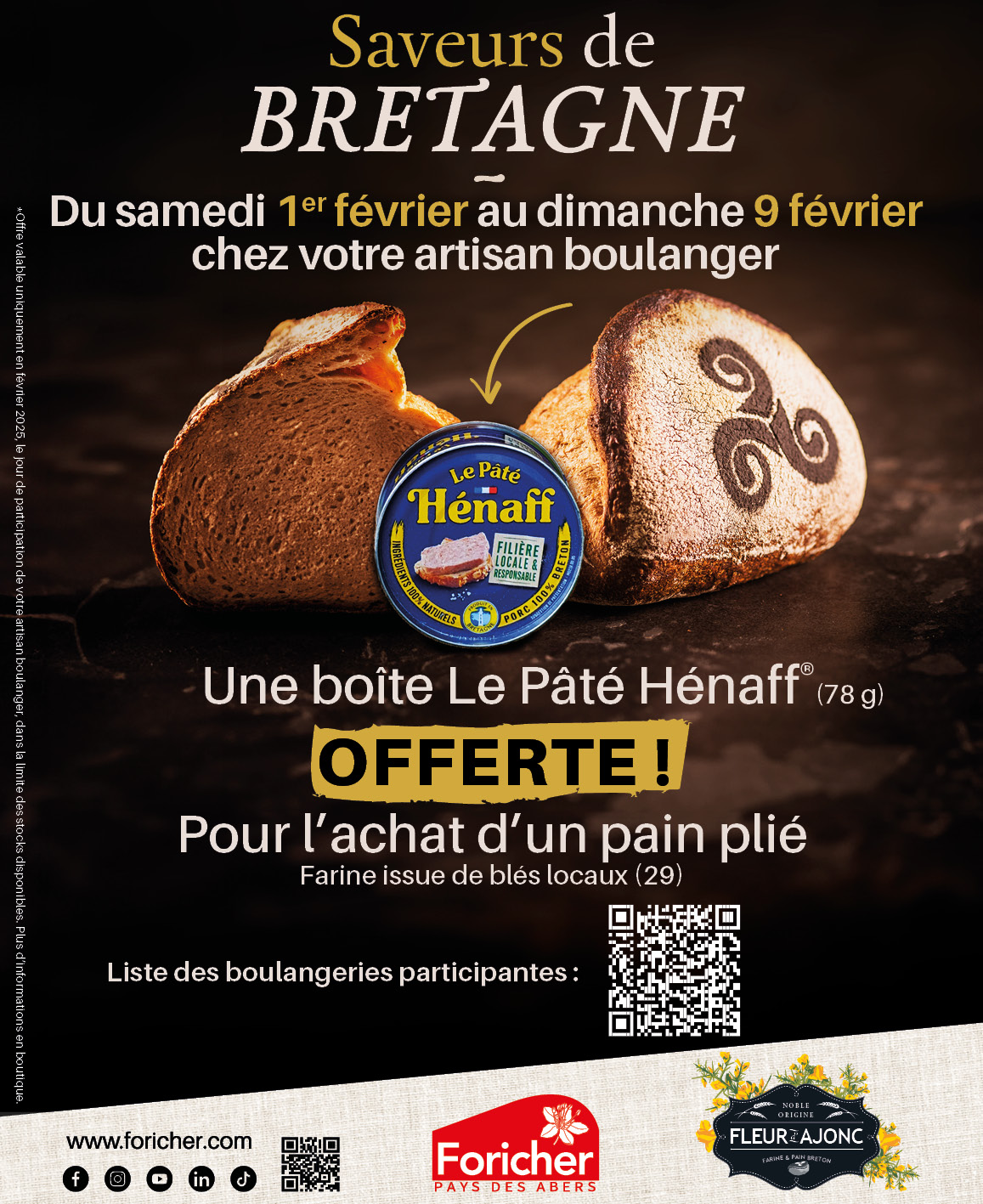 Pâté Hénaff et Pain plié en boulangerie artisanale | Foricher